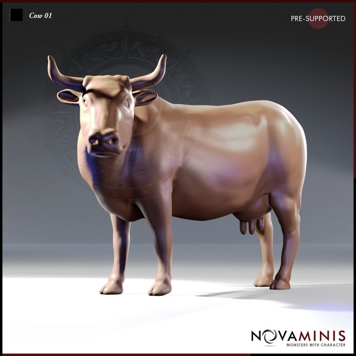 3D Printable Cow 01 by NovaMinis